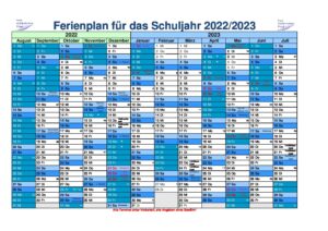 Ferienplan 2022-23 – Freie Waldorfschule Filstal